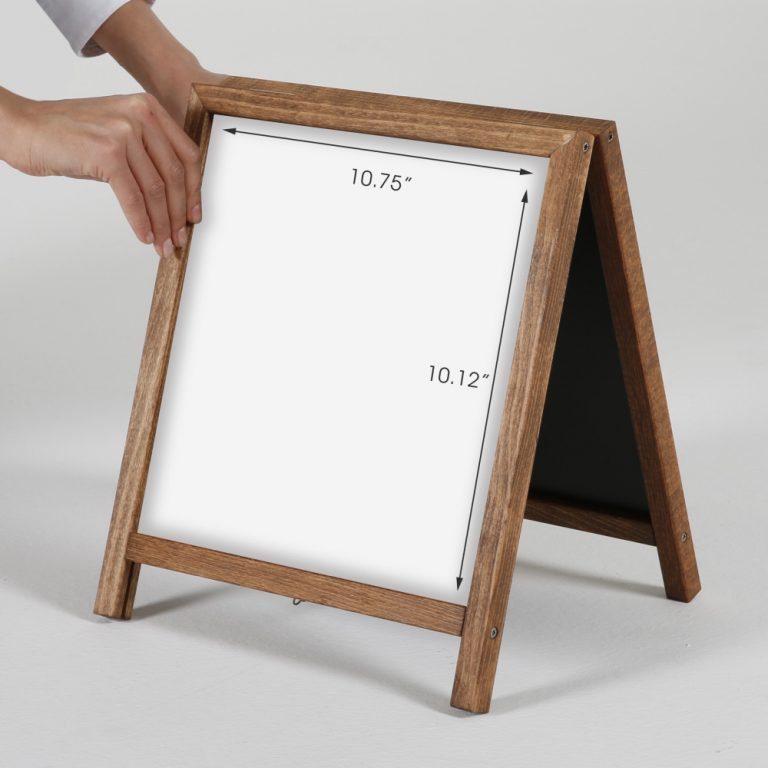 Tabletop Mini A Board with Erasable Magnetic Chalkboard (Dark Wood ...